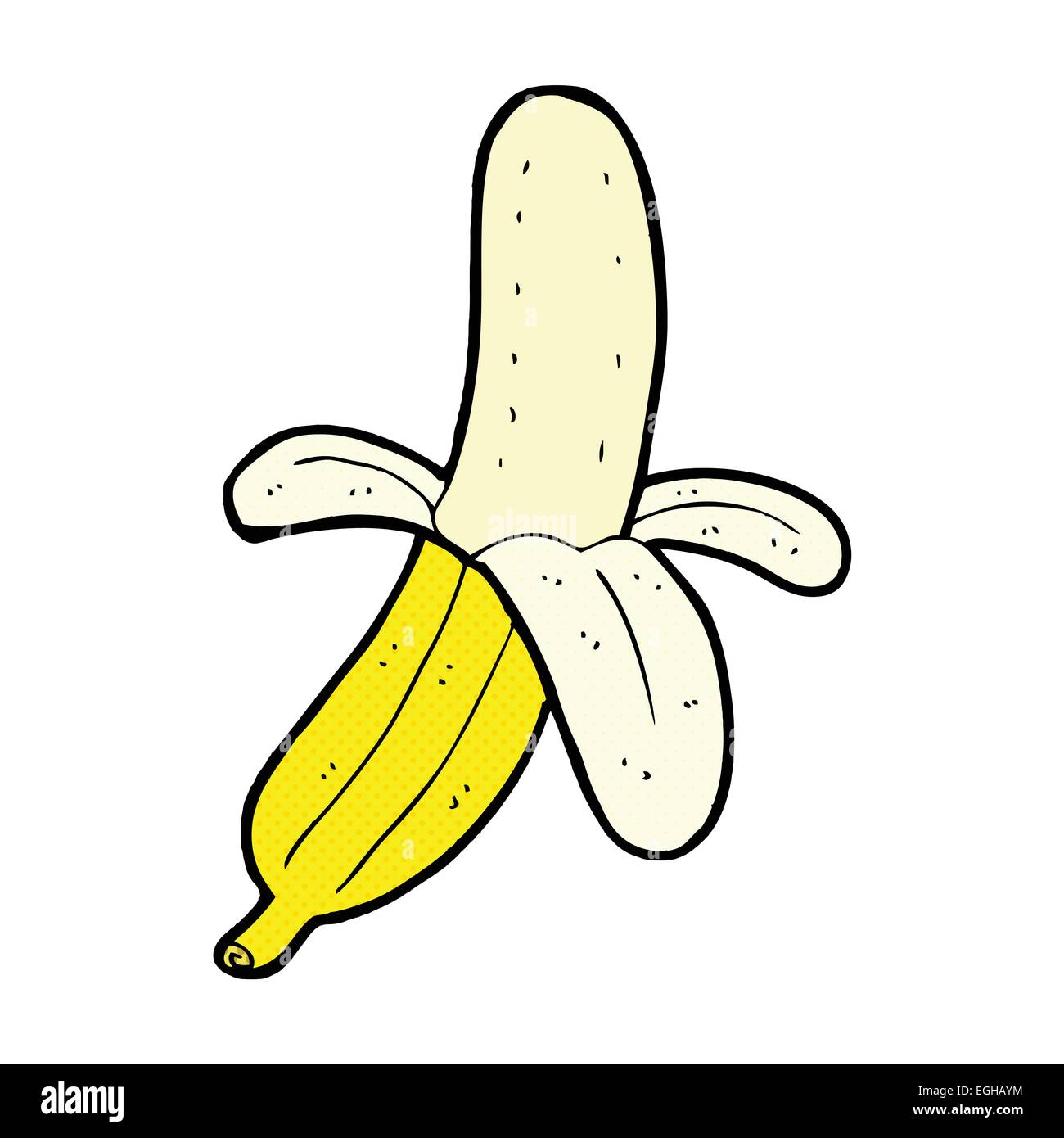 retro comic book style cartoon peeled banana Stock Vector Image & Art ...
