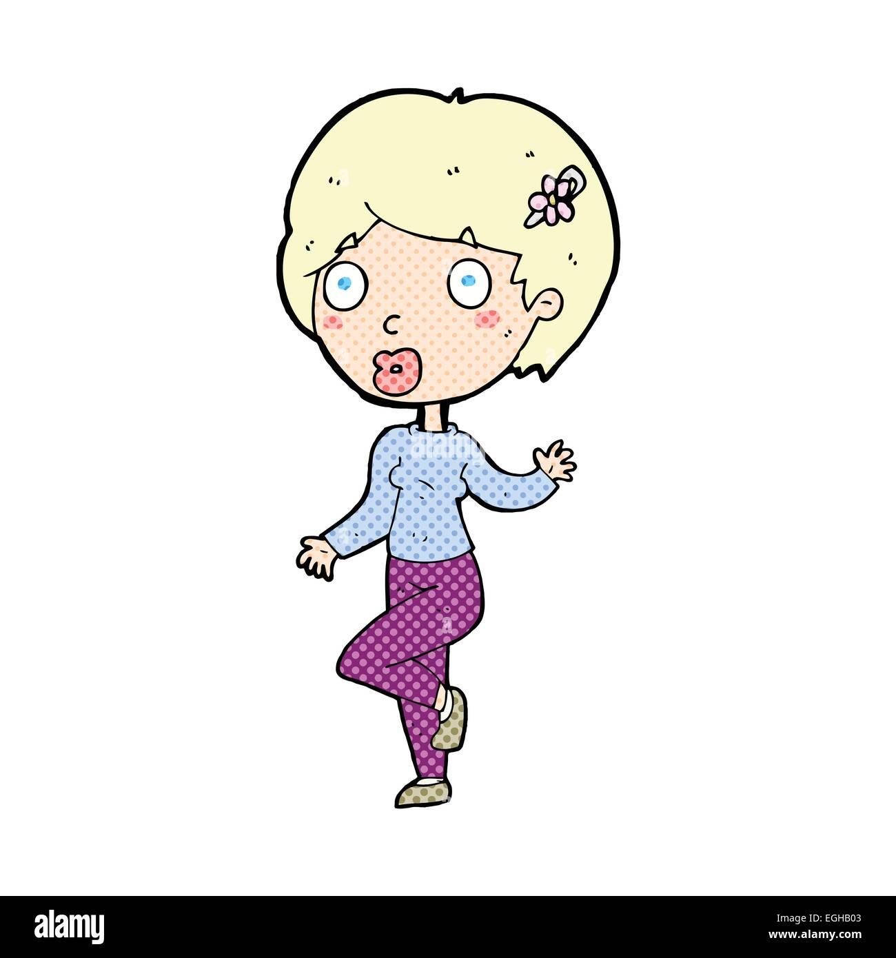 retro comic book style cartoon surprised woman Stock Vector Image & Art ...
