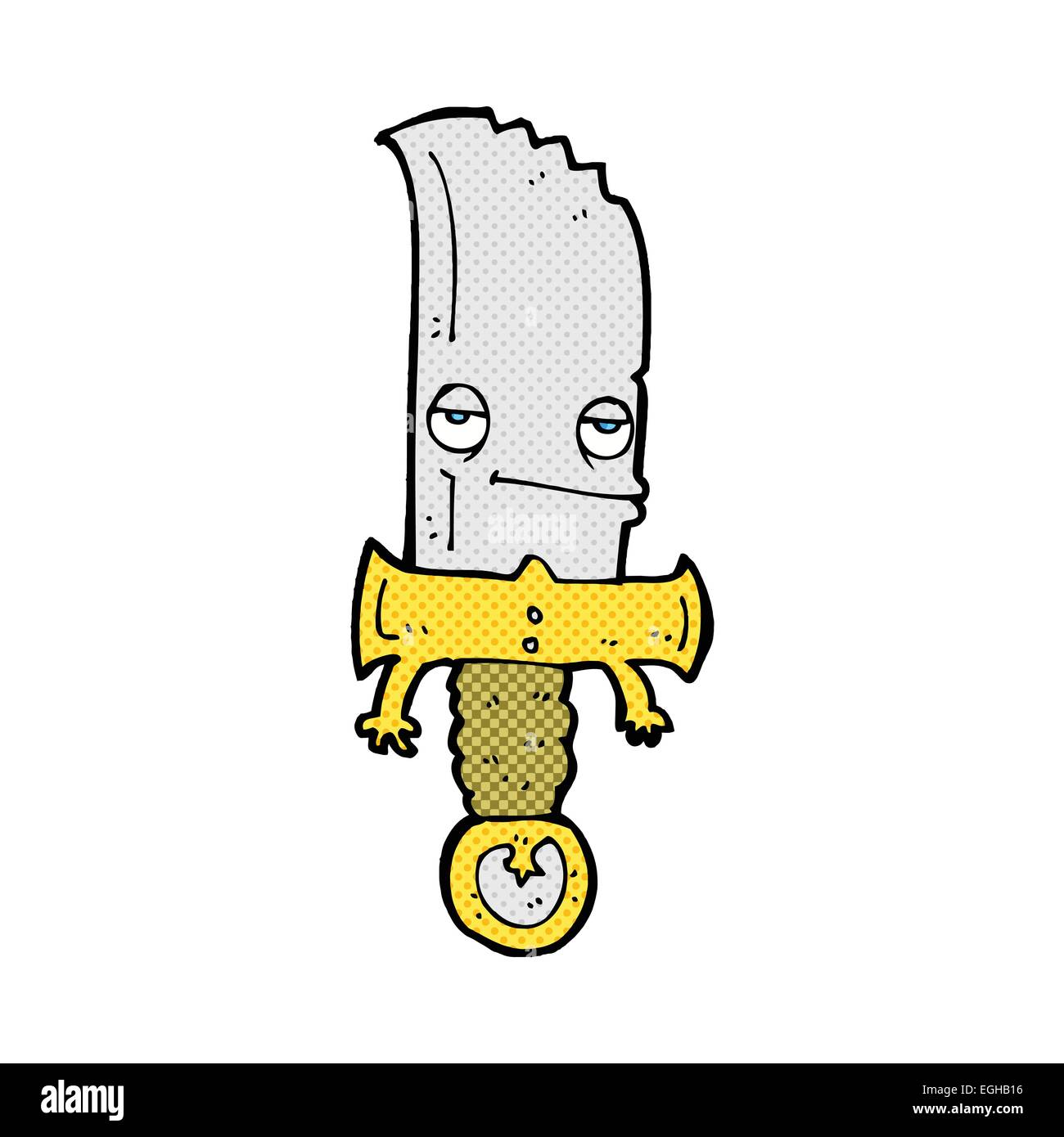 knife retro comic book style cartoon character Stock Vector Image & Art ...