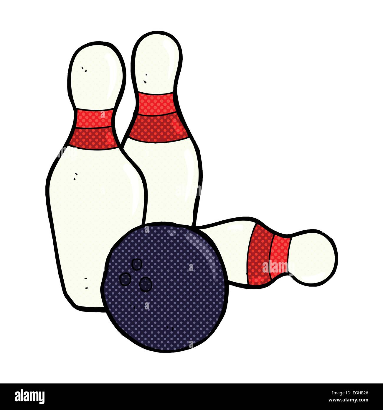 ten pin bowling retro comic book style cartoon Stock Vector Image & Art ...