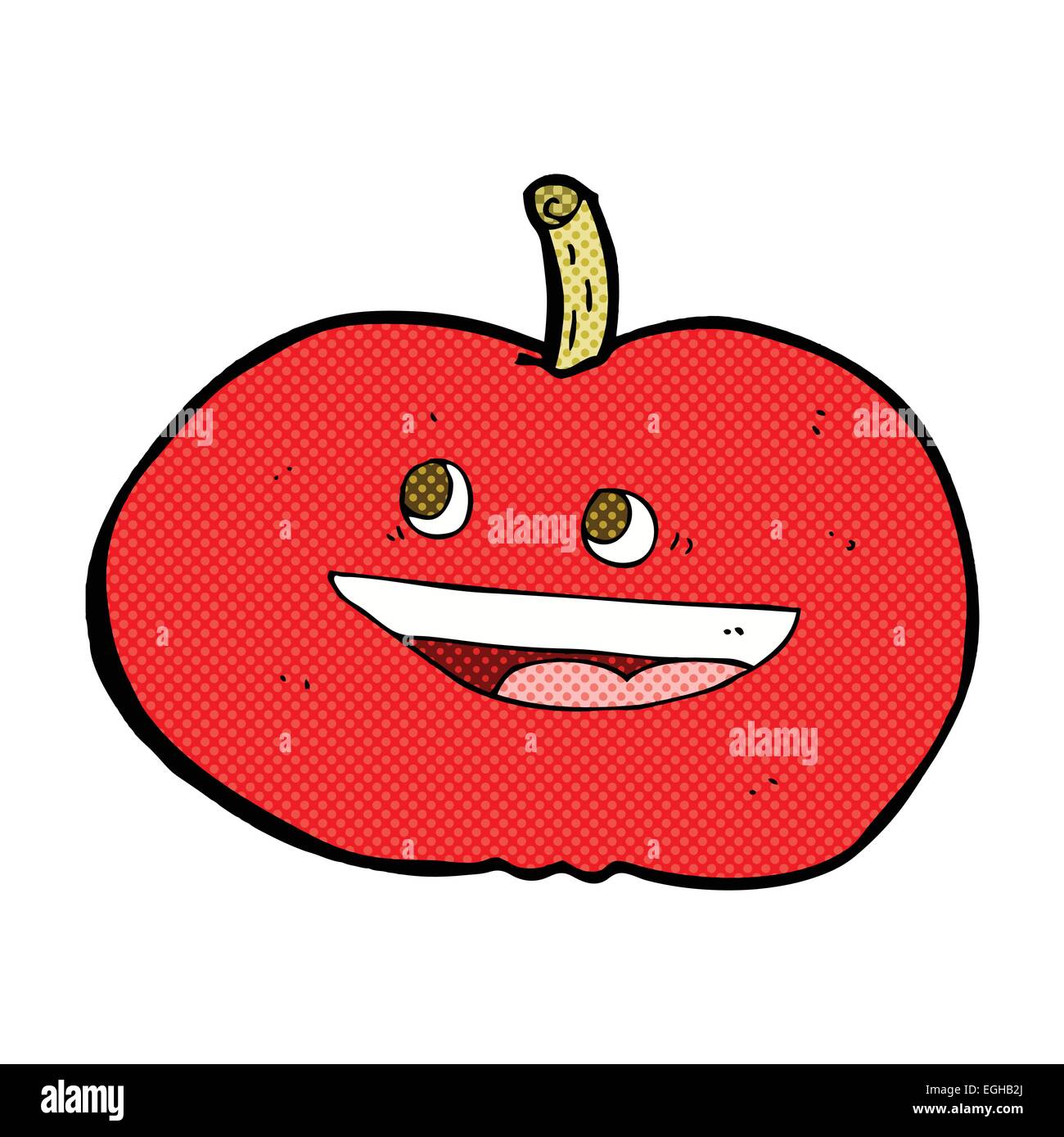 retro comic book style cartoon happy apple Stock Vector Image & Art - Alamy