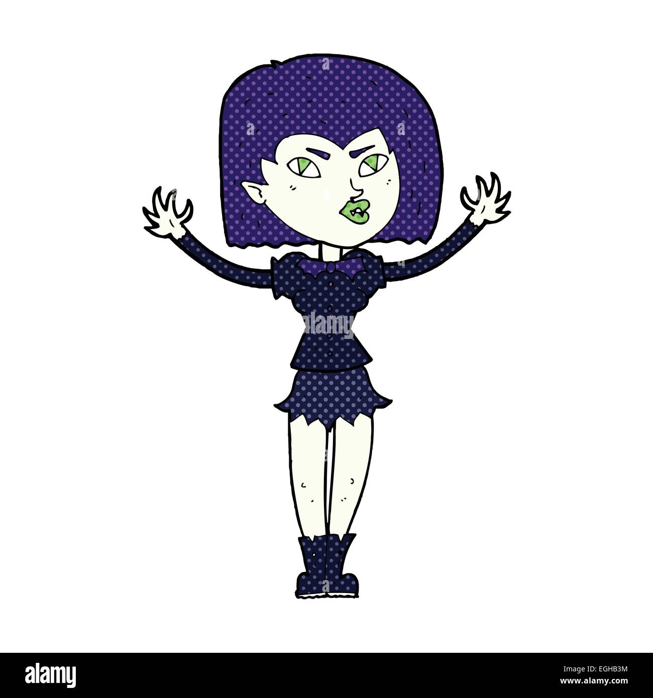 retro comic book style cartoon vampire girl Stock Vector Image & Art ...