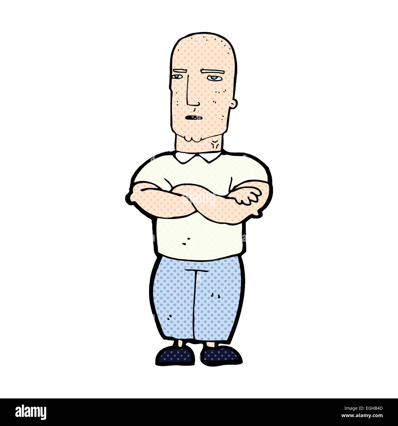 retro comic book style cartoon annoyed bald man Stock Vector Image ...