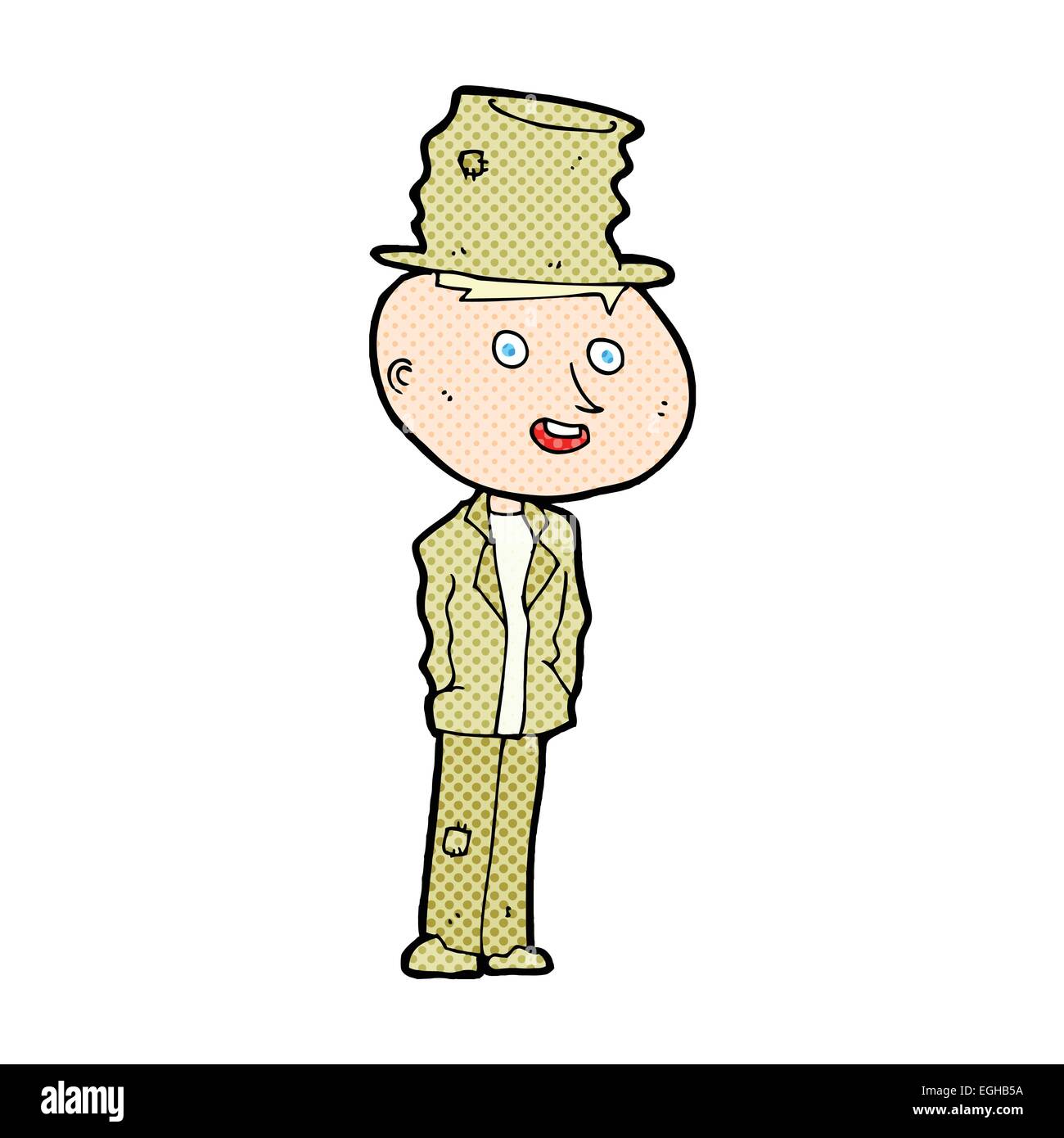 retro comic book style cartoon funny hobo man Stock Vector Image & Art ...