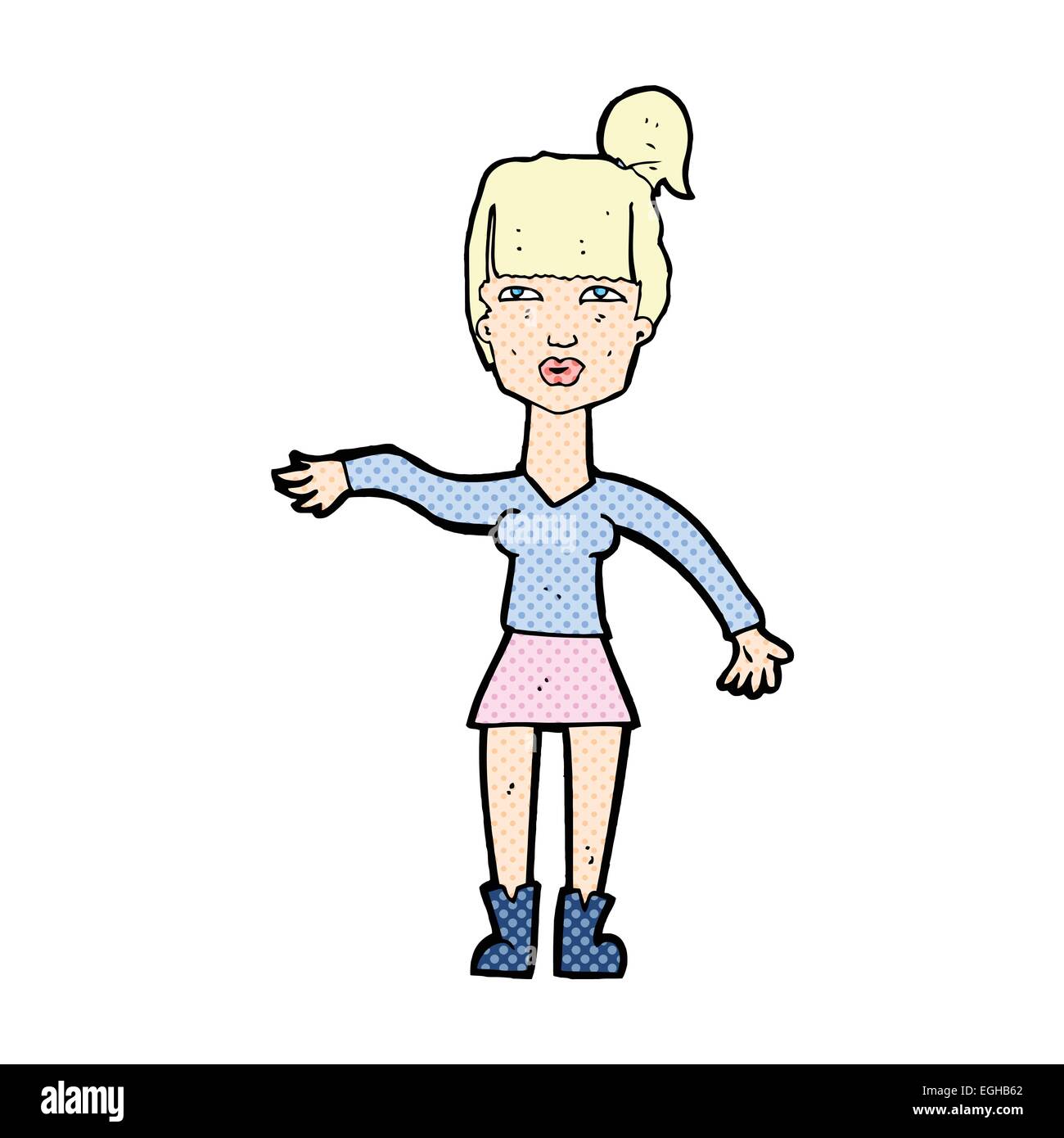 retro comic book style cartoon woman making dismissive gesture Stock ...