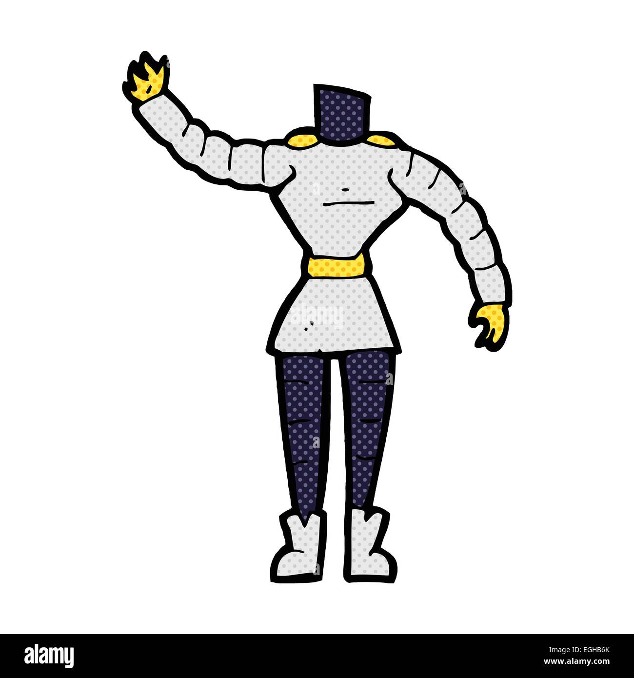retro comic book style cartoon female robot body (mix and match retro ...