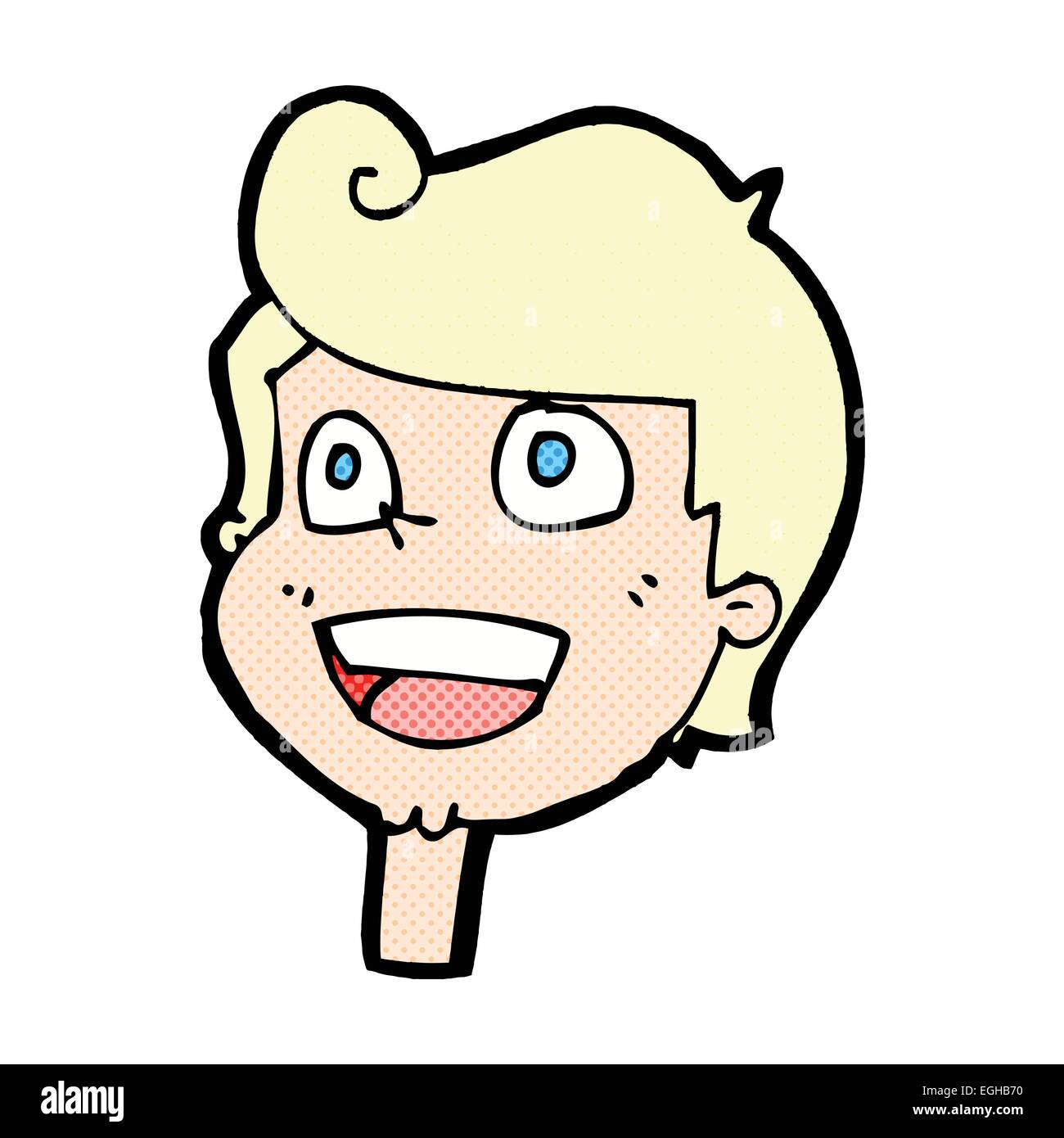 retro comic book style cartoon happy face Stock Vector Image & Art - Alamy