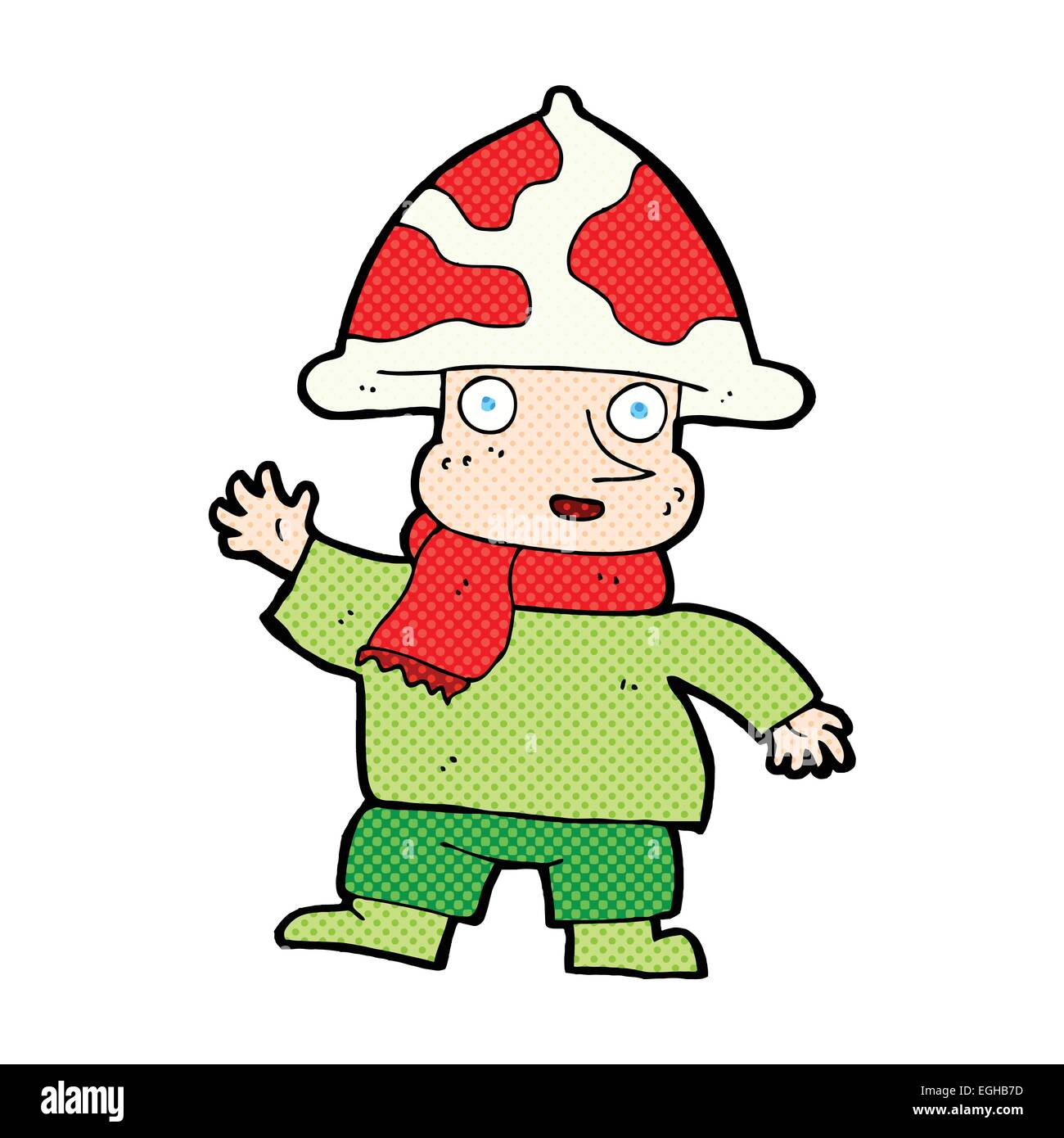 retro comic book style cartoon mushroom man Stock Vector Image & Art ...