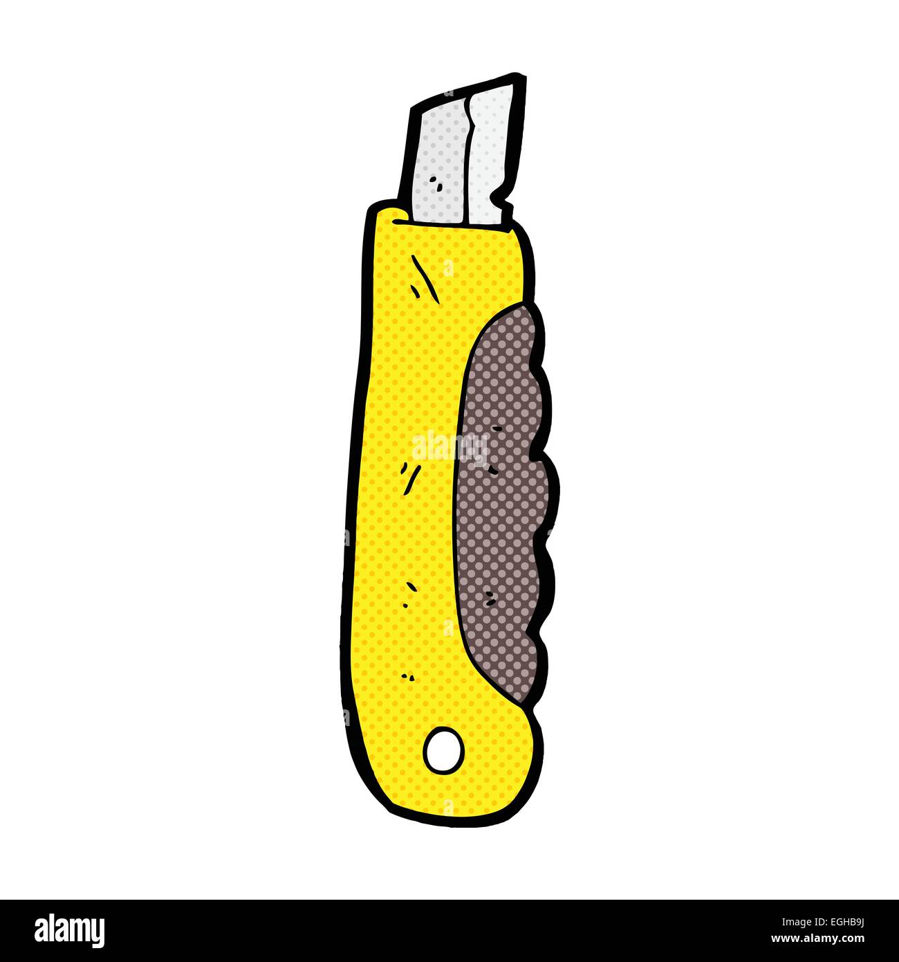 retro comic book style cartoon construction knife Stock Vector Image ...