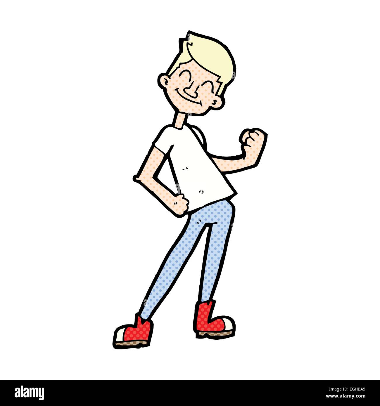 retro comic book style cartoon celebrating man Stock Vector Image & Art ...