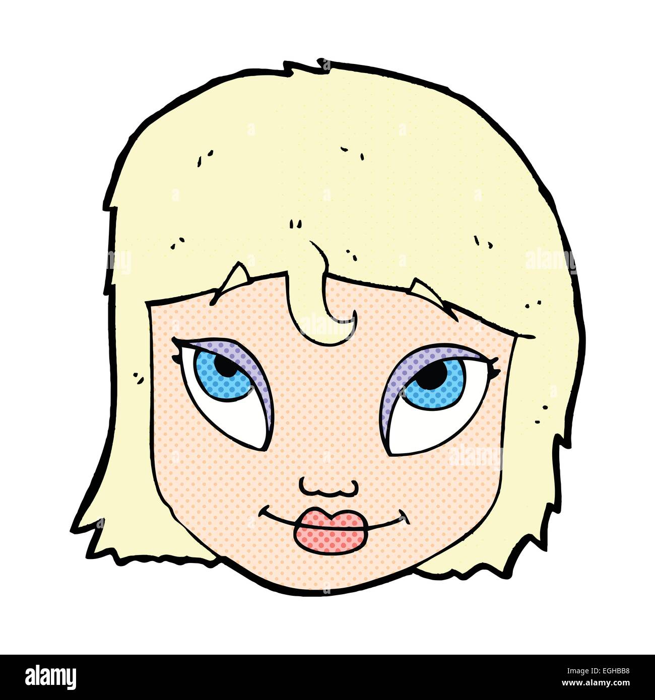 retro comic book style cartoon woman smiling Stock Vector Image & Art ...