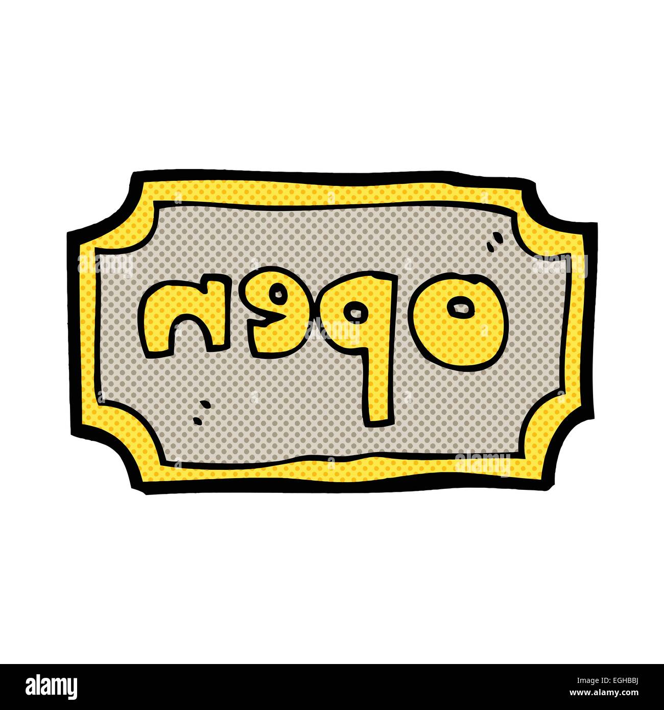 retro comic book style cartoon open sign Stock Vector Image & Art - Alamy