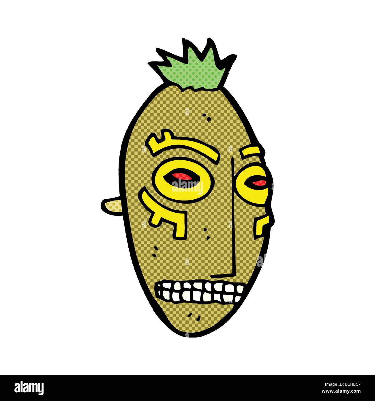 retro comic book style cartoon tribal mask Stock Vector Image & Art - Alamy