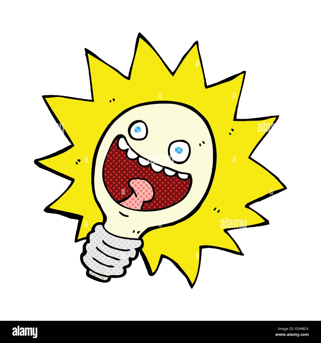 retro comic book style cartoon lightbulb Stock Vector Image & Art - Alamy