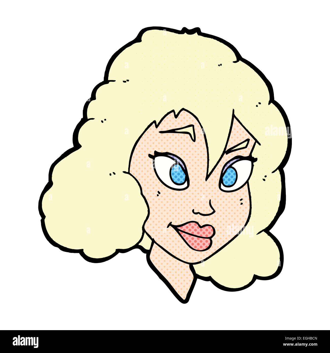 retro comic book style cartoon pretty woman Stock Vector Image & Art ...