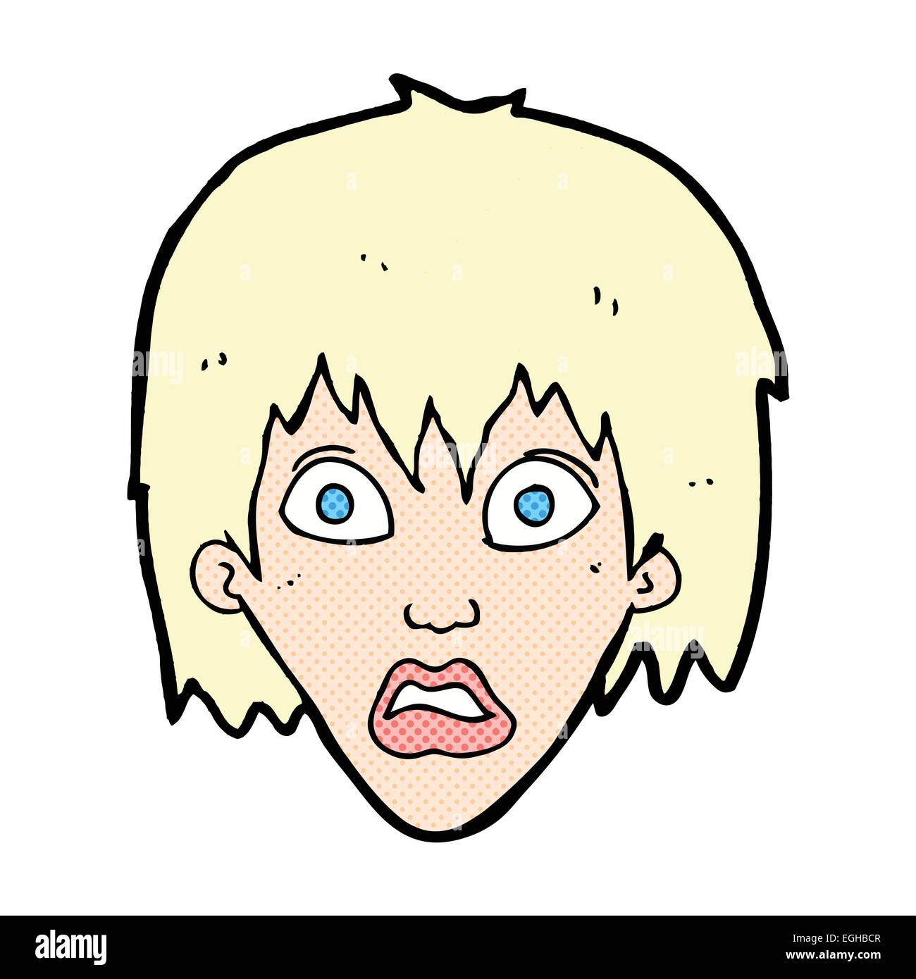 retro comic book style cartoon frightened woman Stock Vector Image ...