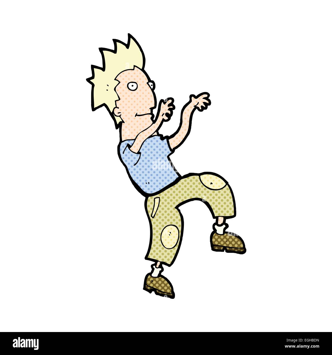 retro comic book style cartoon happy man doing funny dance Stock Vector ...