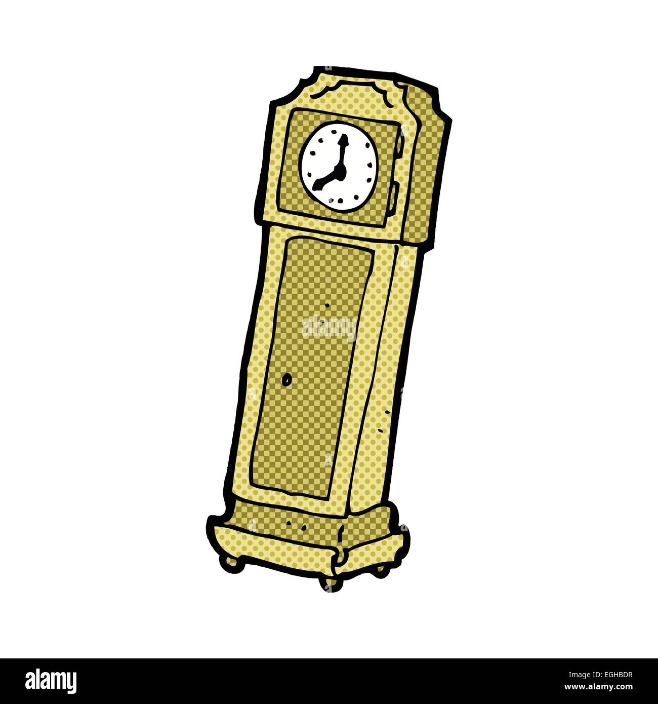 retro comic book style cartoon grandfather clock Stock Vector Image ...