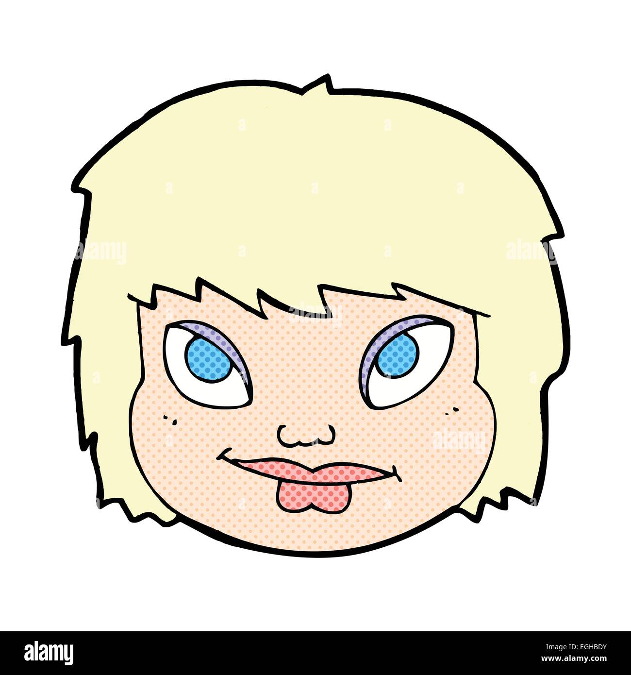 retro comic book style cartoon female face Stock Vector Image & Art - Alamy