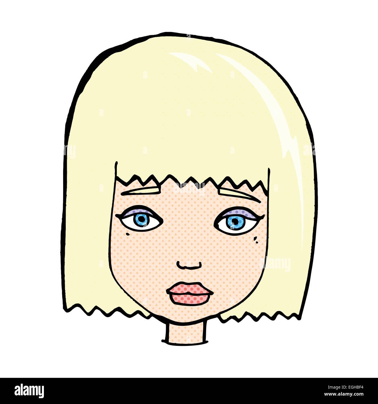 retro comic book style cartoon female face Stock Vector Image & Art - Alamy
