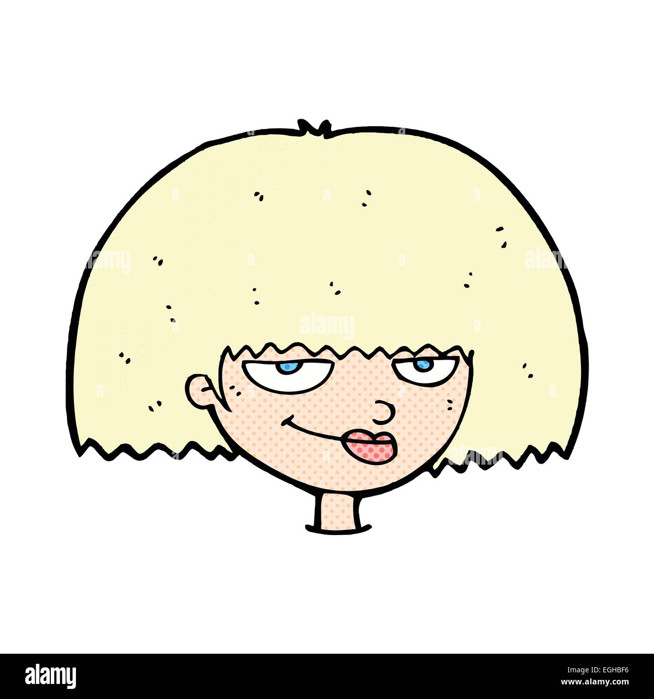 retro comic book style cartoon mean female face Stock Vector Image ...