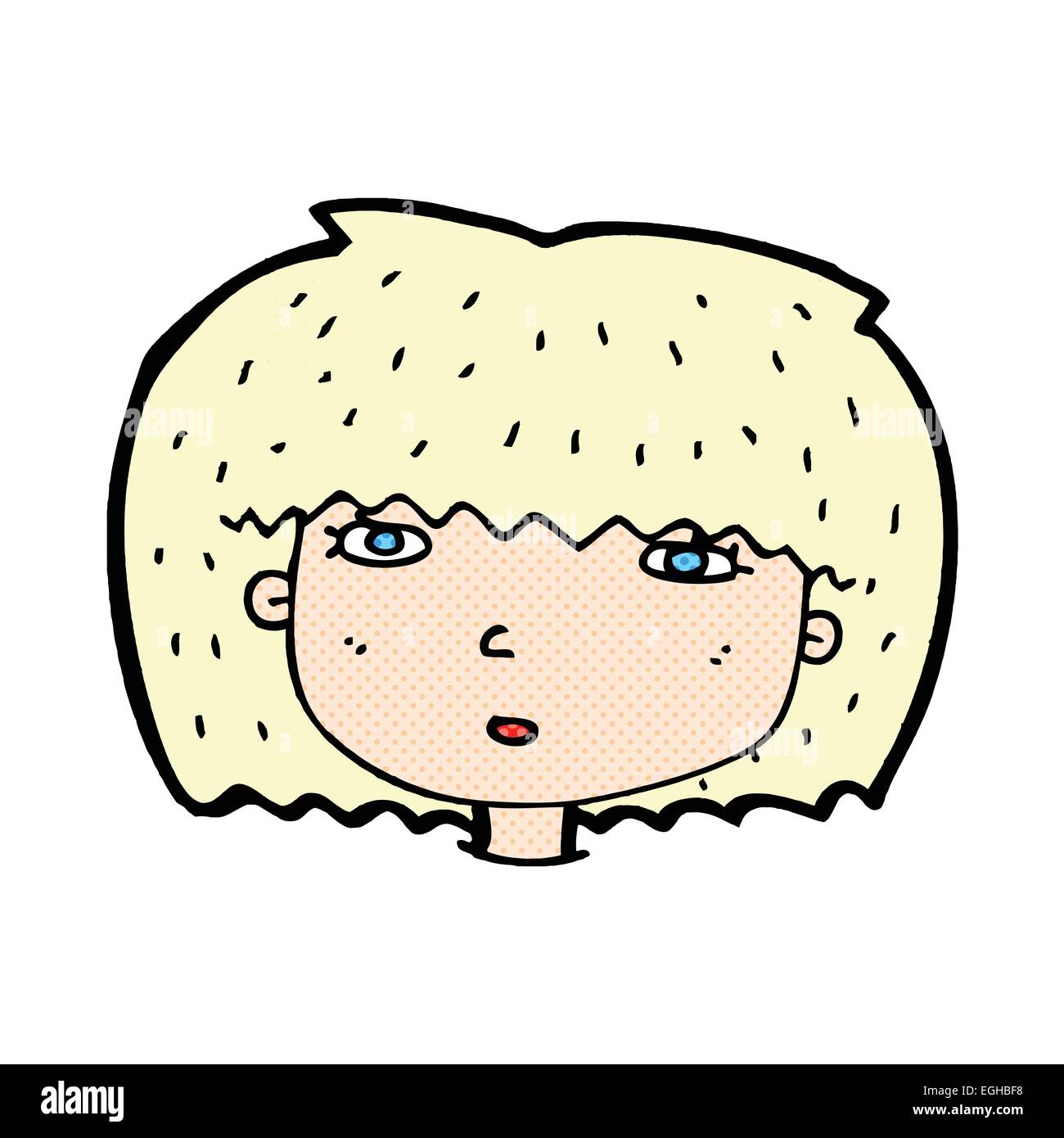 retro comic book style cartoon female face Stock Vector Image & Art - Alamy