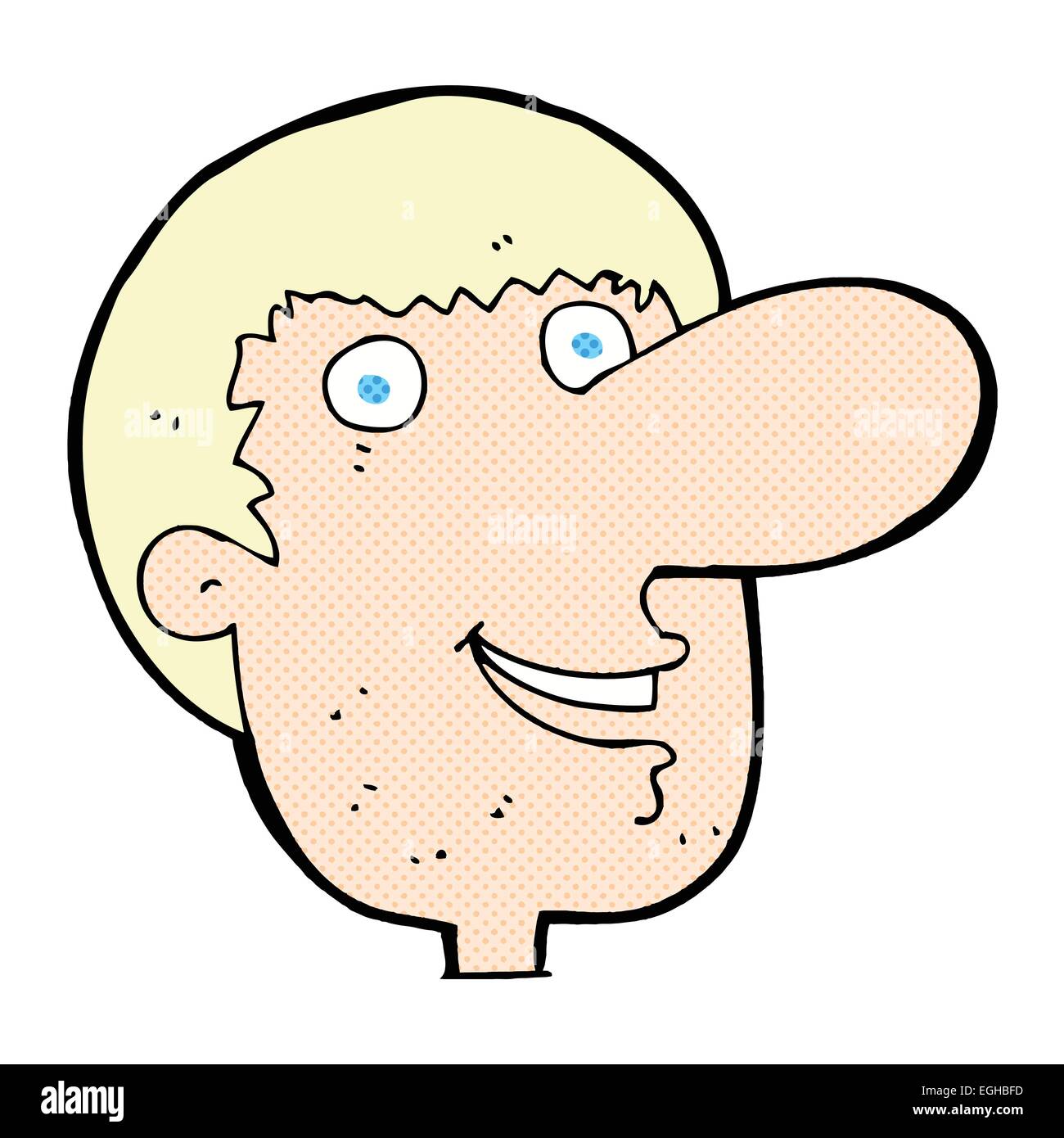 retro comic book style cartoon happy male face Stock Vector Image & Art ...