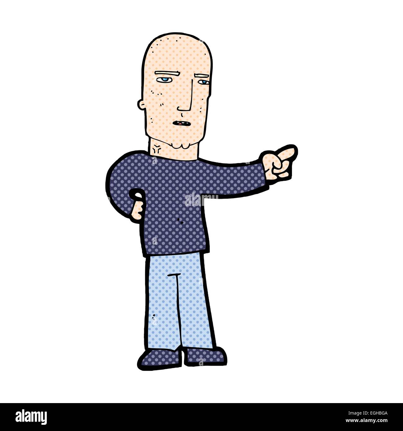 retro comic book style cartoon tough guy pointing Stock Vector Image ...