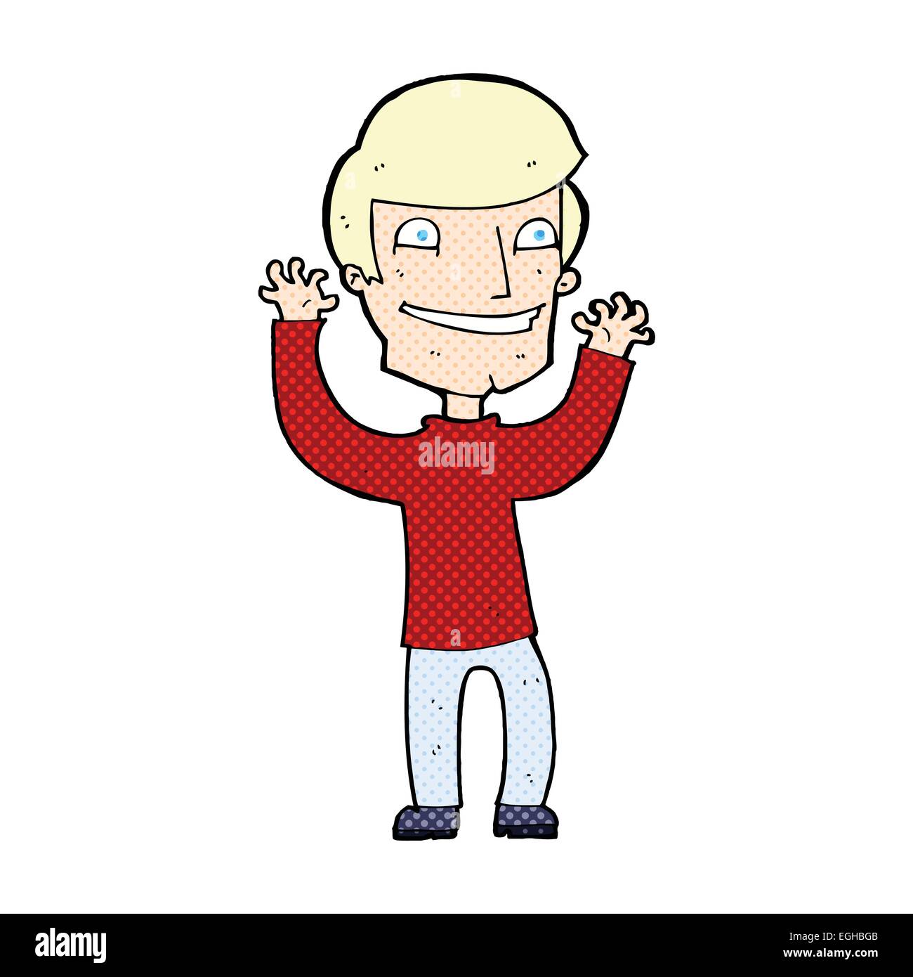 retro comic book style cartoon excited man Stock Vector Image & Art - Alamy