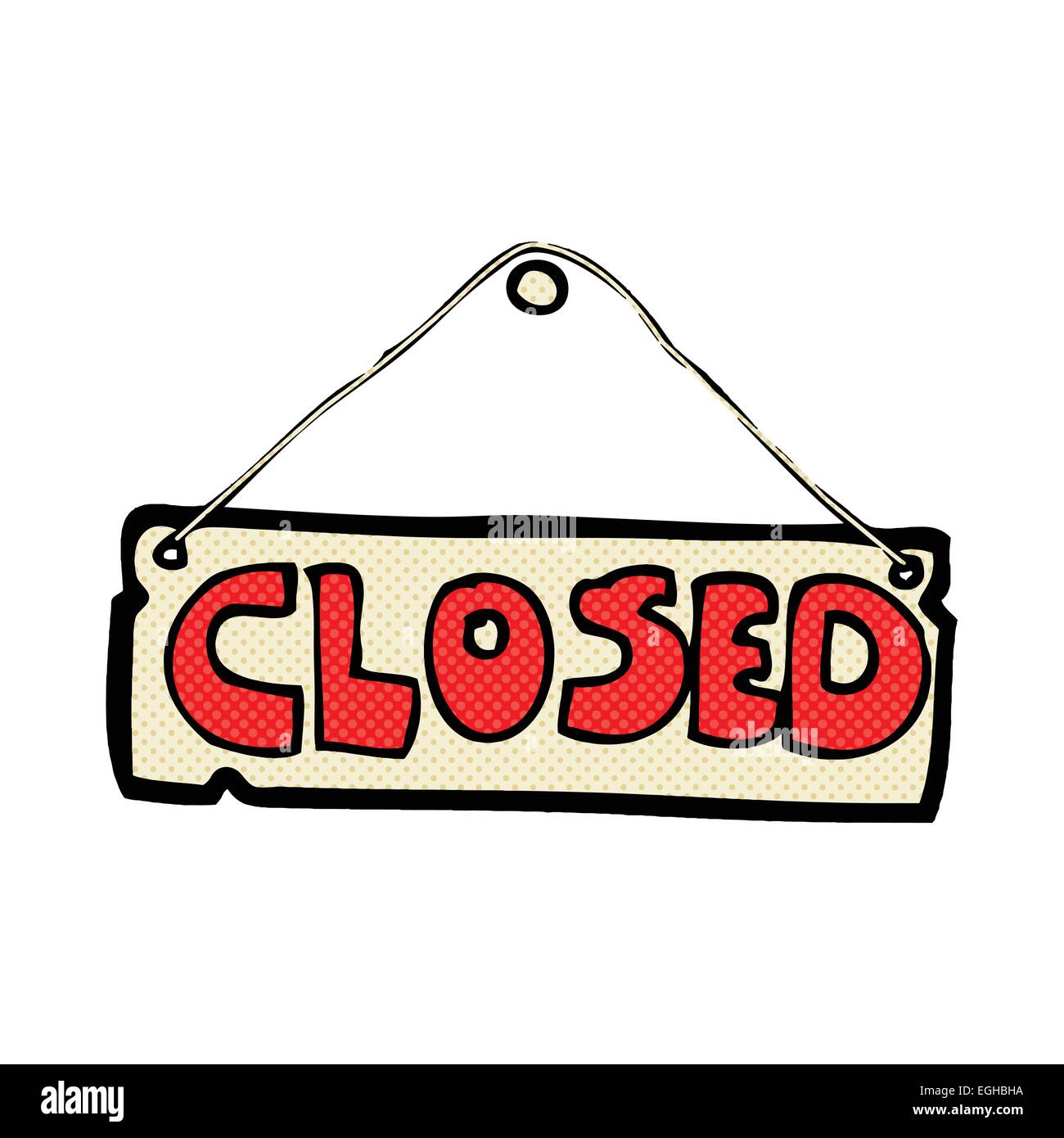 retro comic book style cartoon closed shop sign Stock Vector Image ...