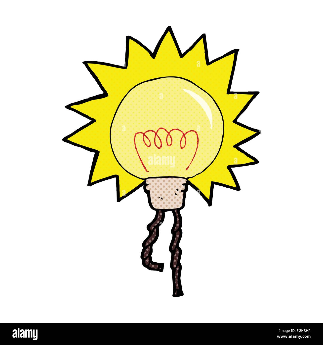 retro comic book style cartoon light bulb Stock Vector Image & Art - Alamy