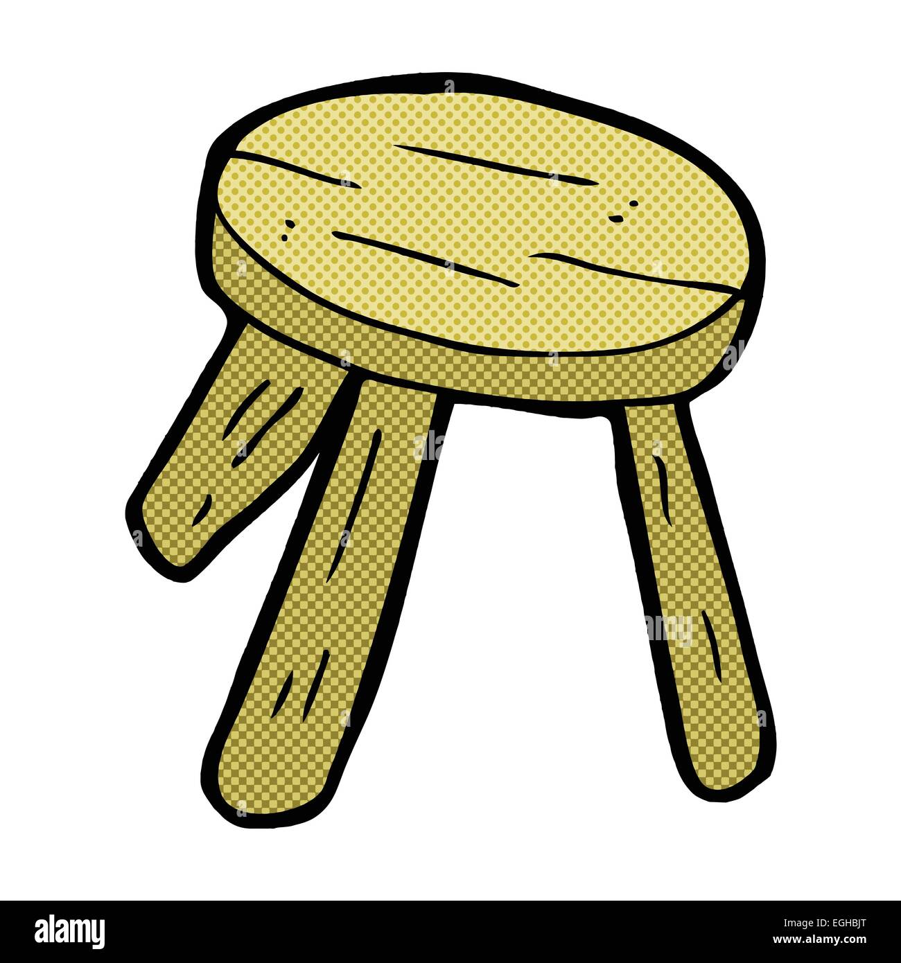 retro comic book style cartoon wooden stool Stock Vector Image & Art ...