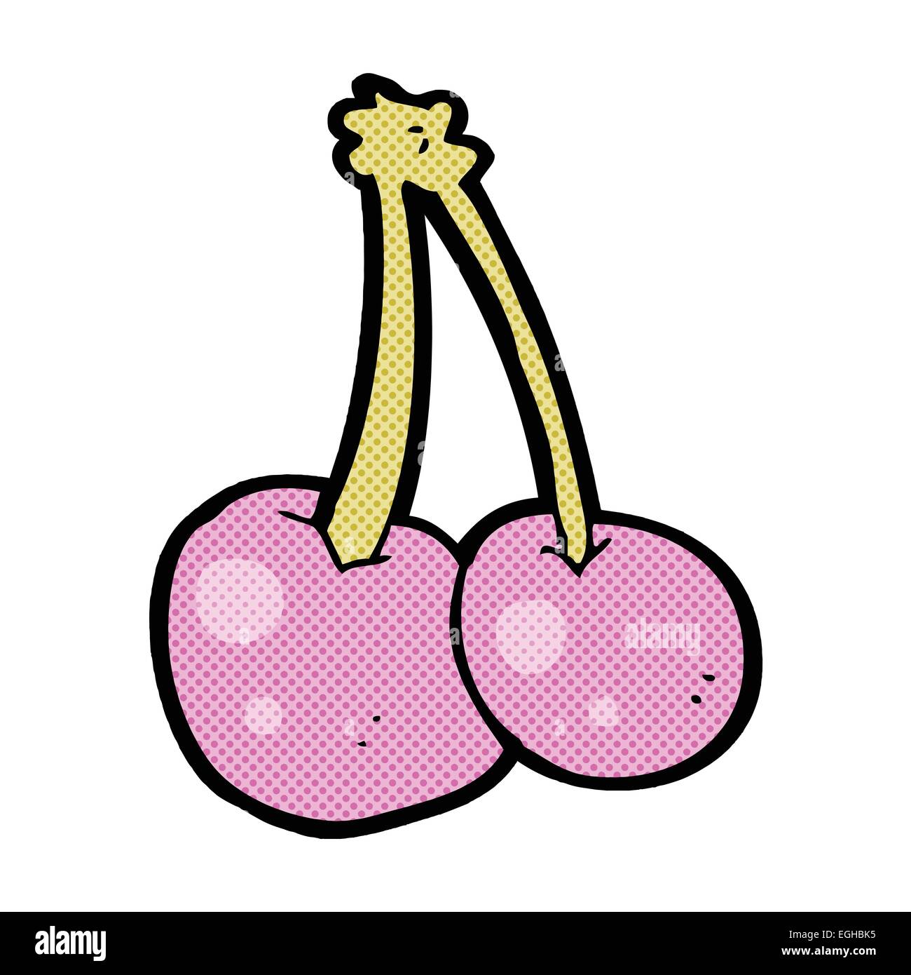 retro comic book style cartoon pink cherries Stock Vector Image & Art ...