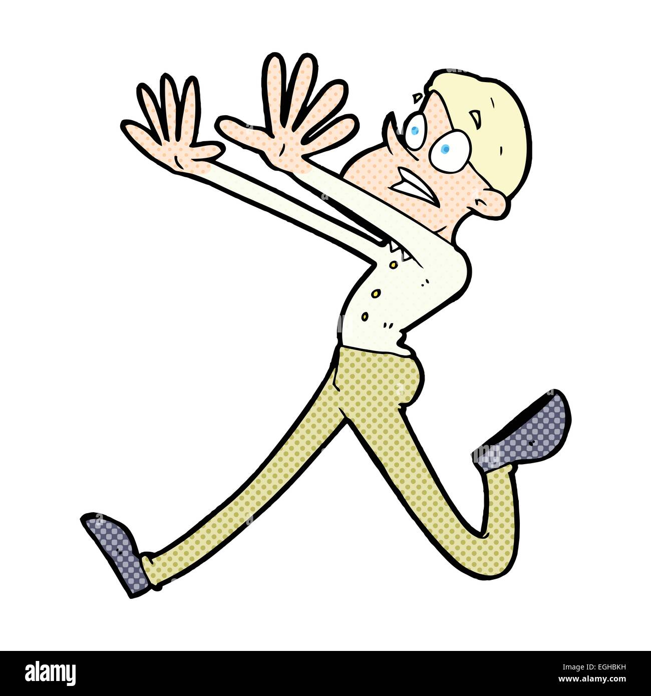 retro comic book style cartoon man running away Stock Vector Image ...