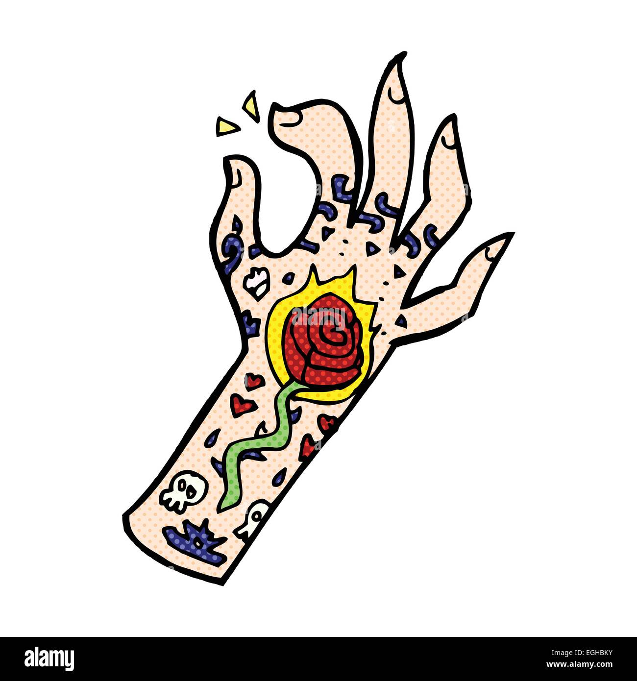 retro comic book style cartoon tattoo hand Stock Vector Image & Art - Alamy
