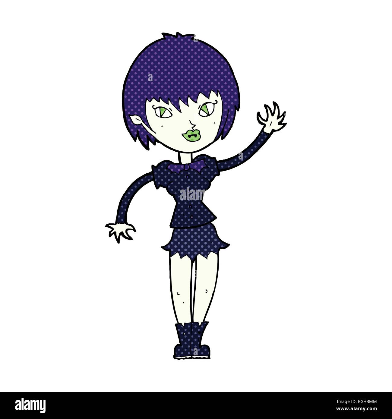 retro comic book style cartoon vampire girl Stock Vector Image & Art ...