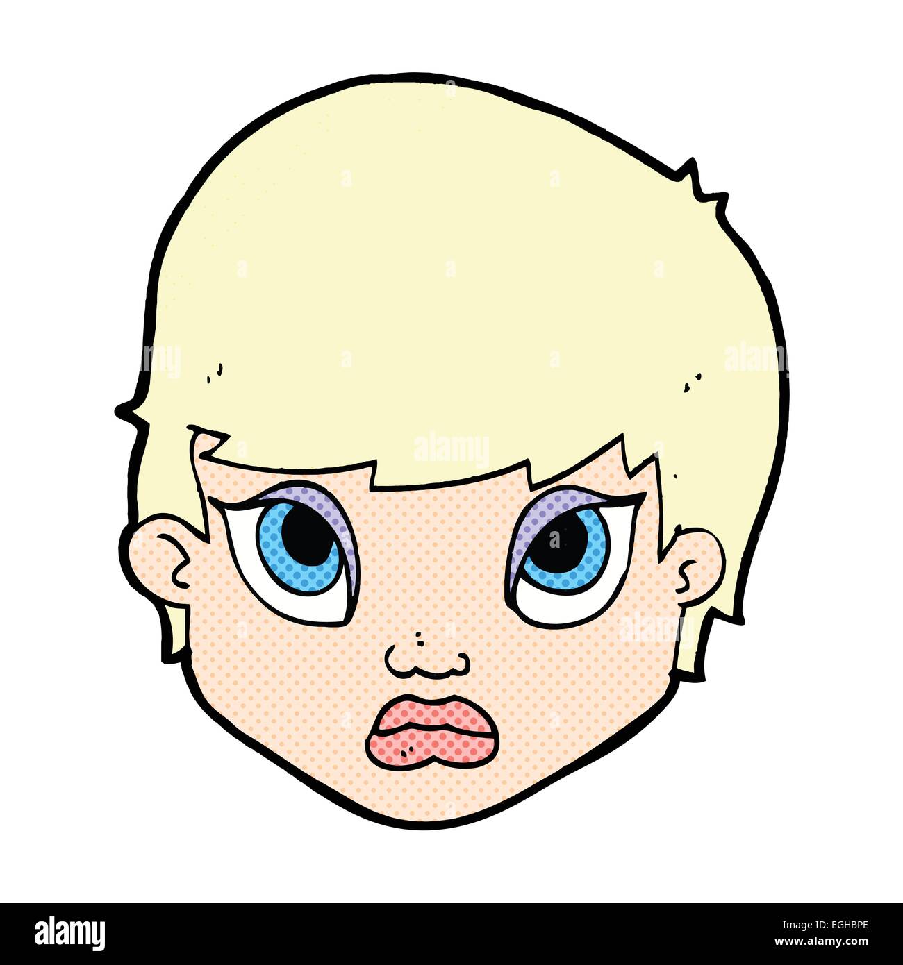 retro comic book style cartoon sulking woman Stock Vector Image & Art ...