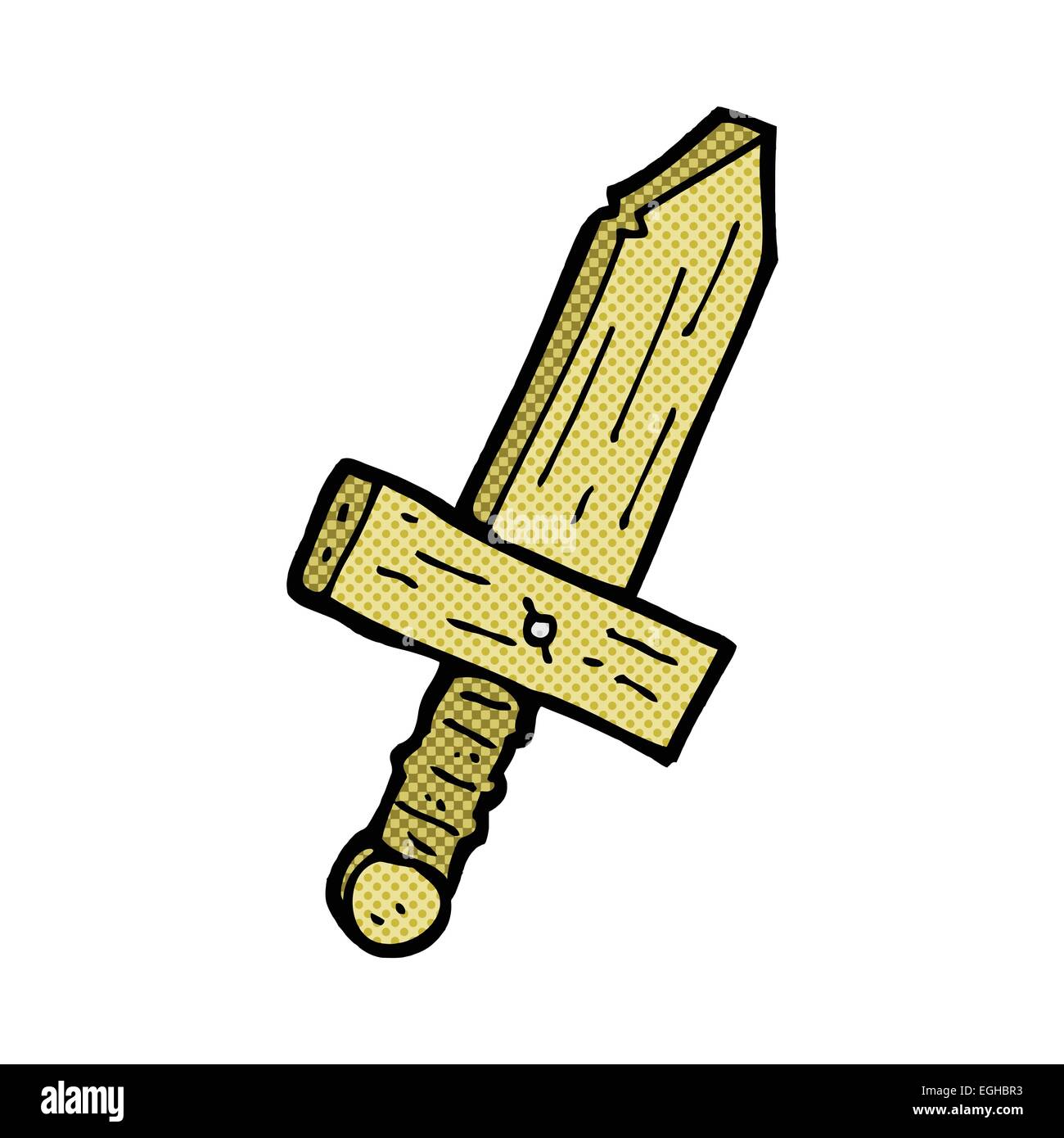 retro comic book style cartoon wooden sword Stock Vector Image & Art ...
