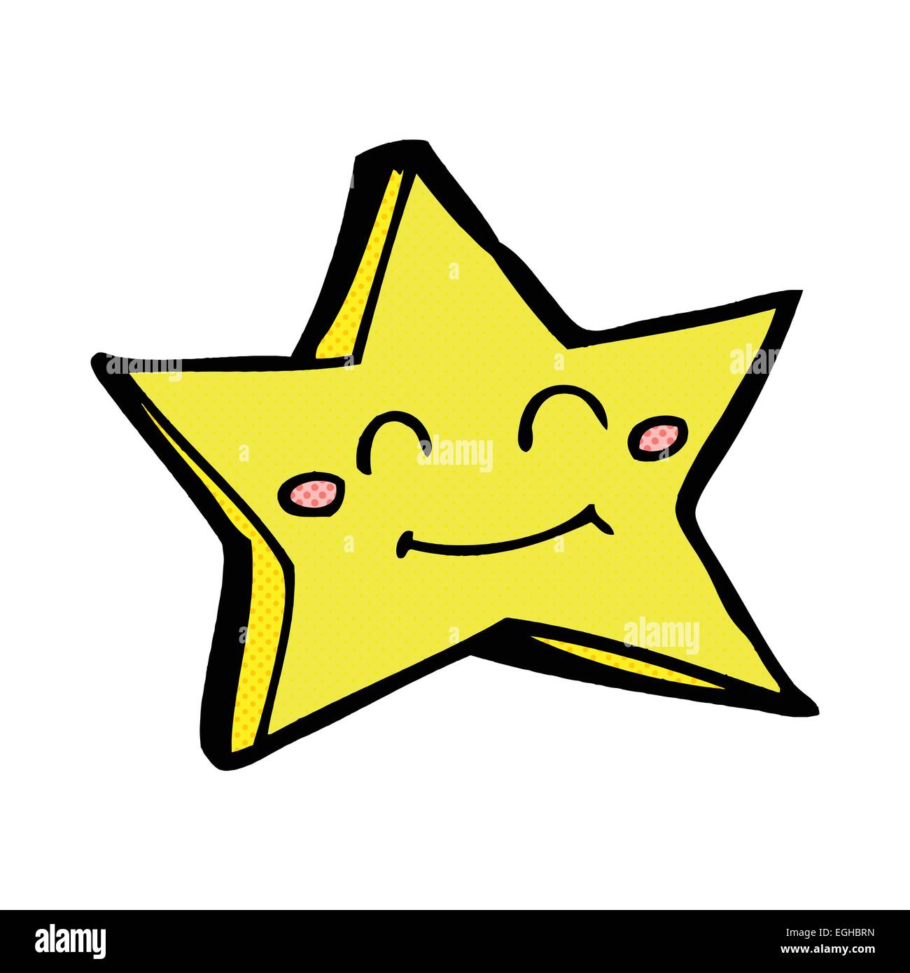 retro comic book style cartoon happy star character Stock Vector Image ...