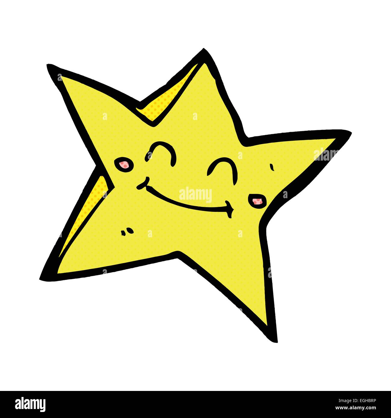 retro comic book style cartoon happy star character Stock Vector Image ...