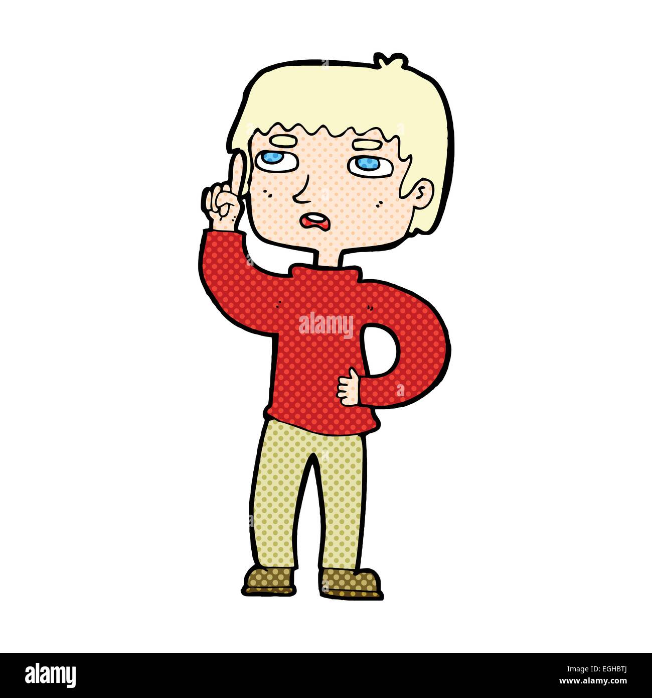 retro comic book style cartoon boy with question Stock Vector Image ...
