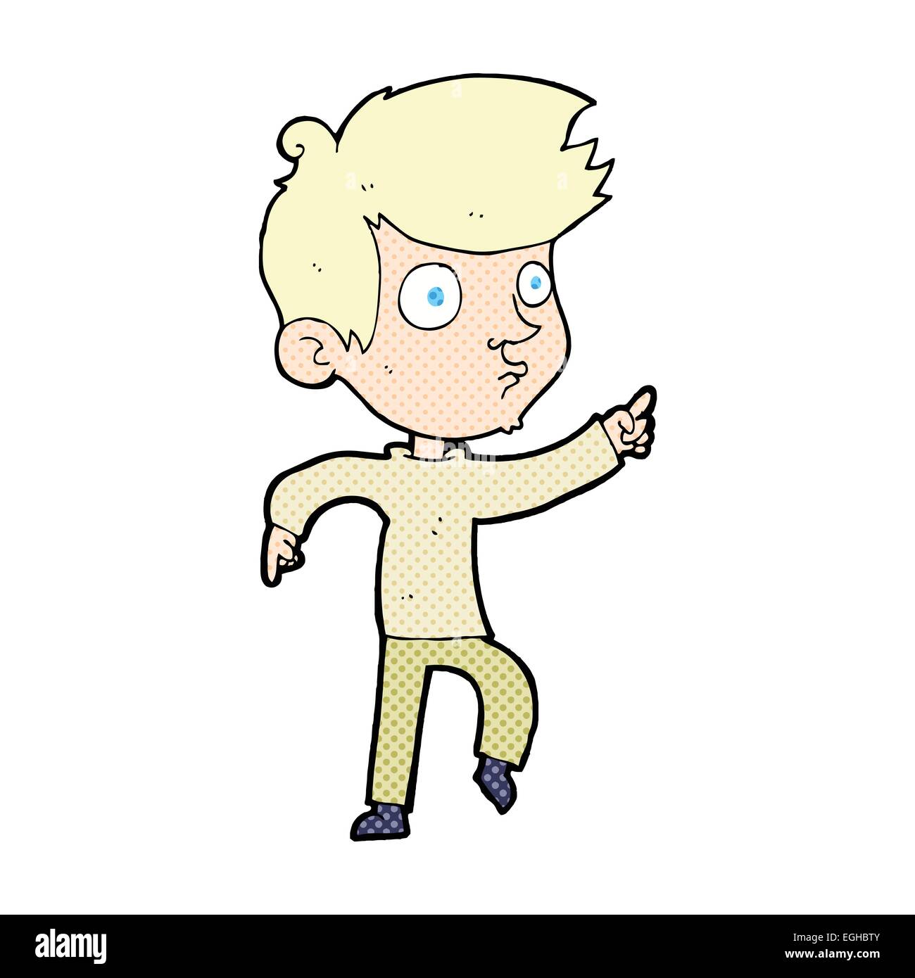 retro comic book style cartoon pointing boy Stock Vector Image & Art ...