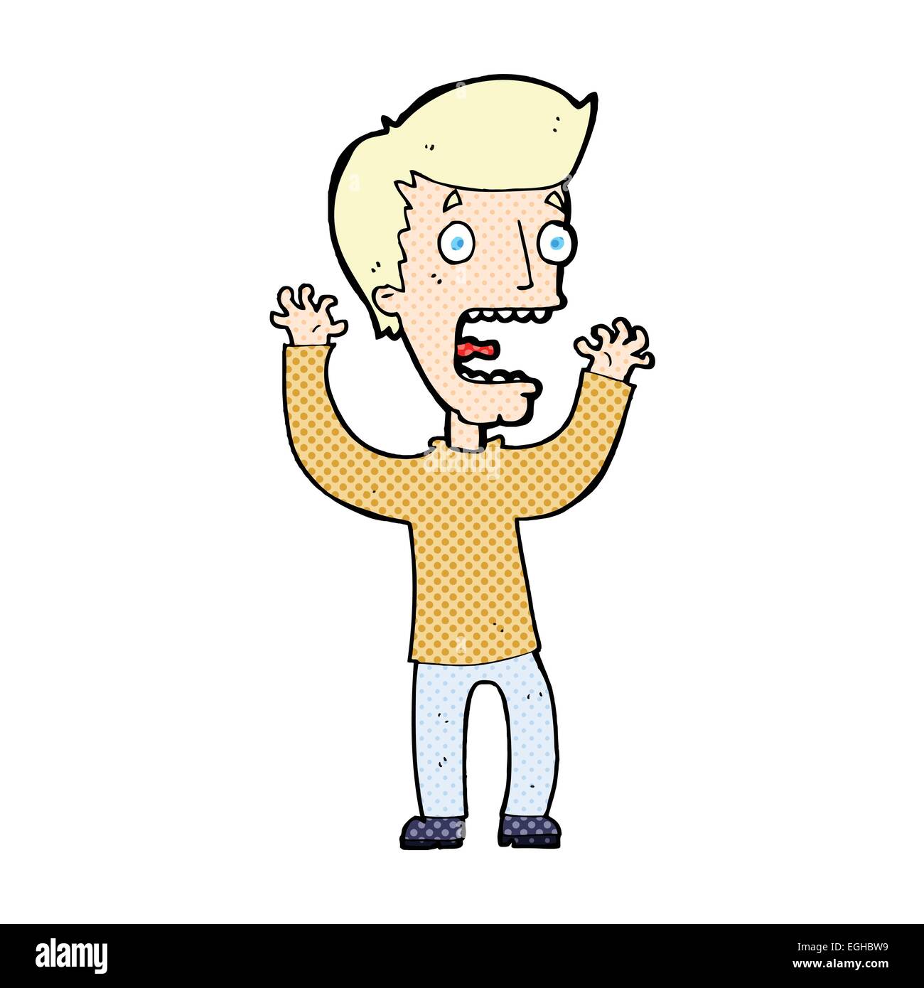 retro comic book style cartoon frightened man Stock Vector Image & Art ...