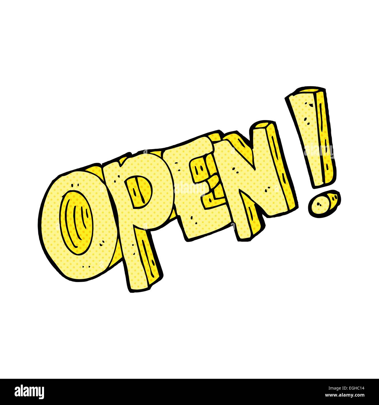 retro comic book style cartoon open symbol Stock Vector Image & Art - Alamy