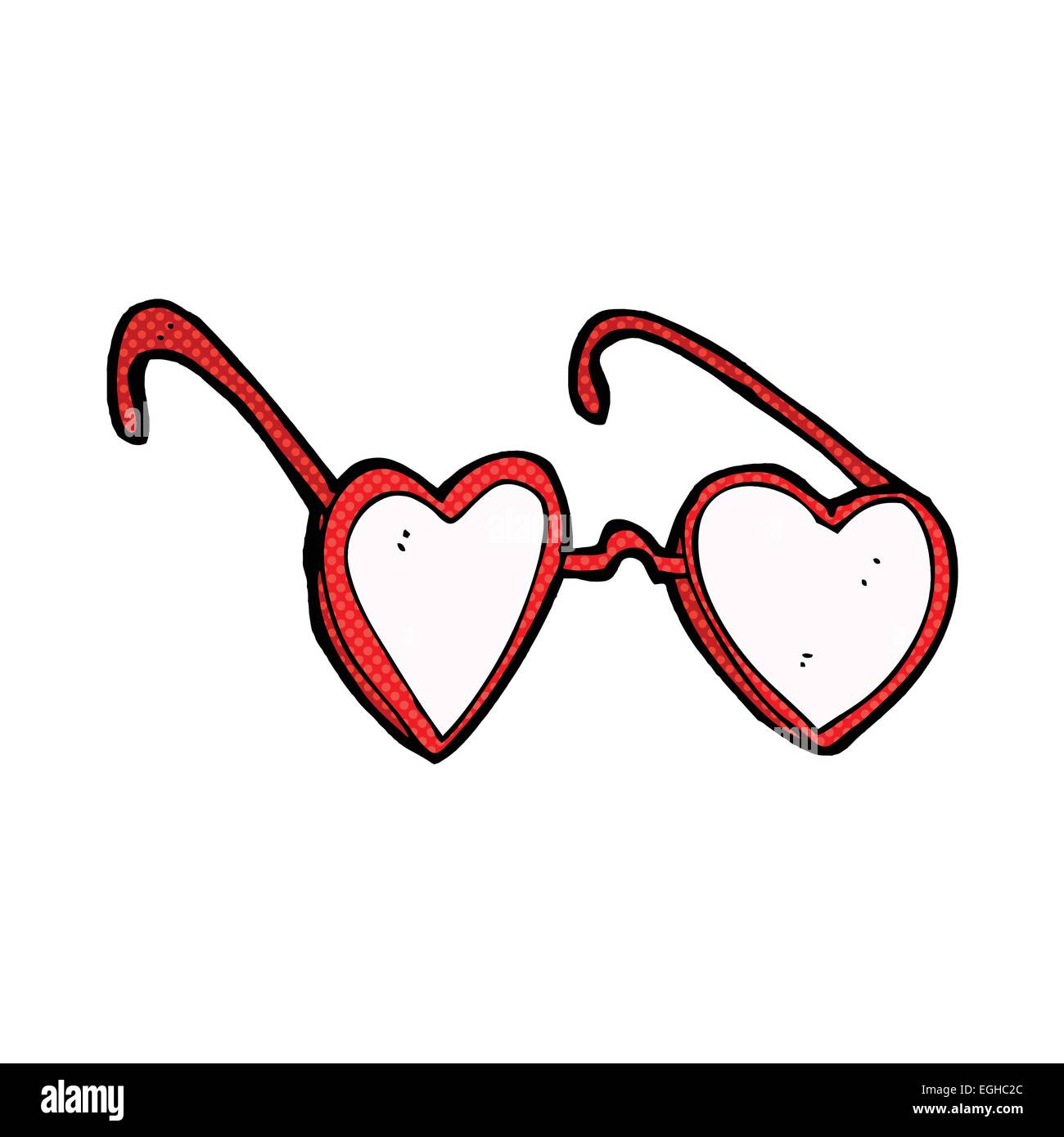 retro comic book style cartoon heart glasses Stock Vector Image & Art ...