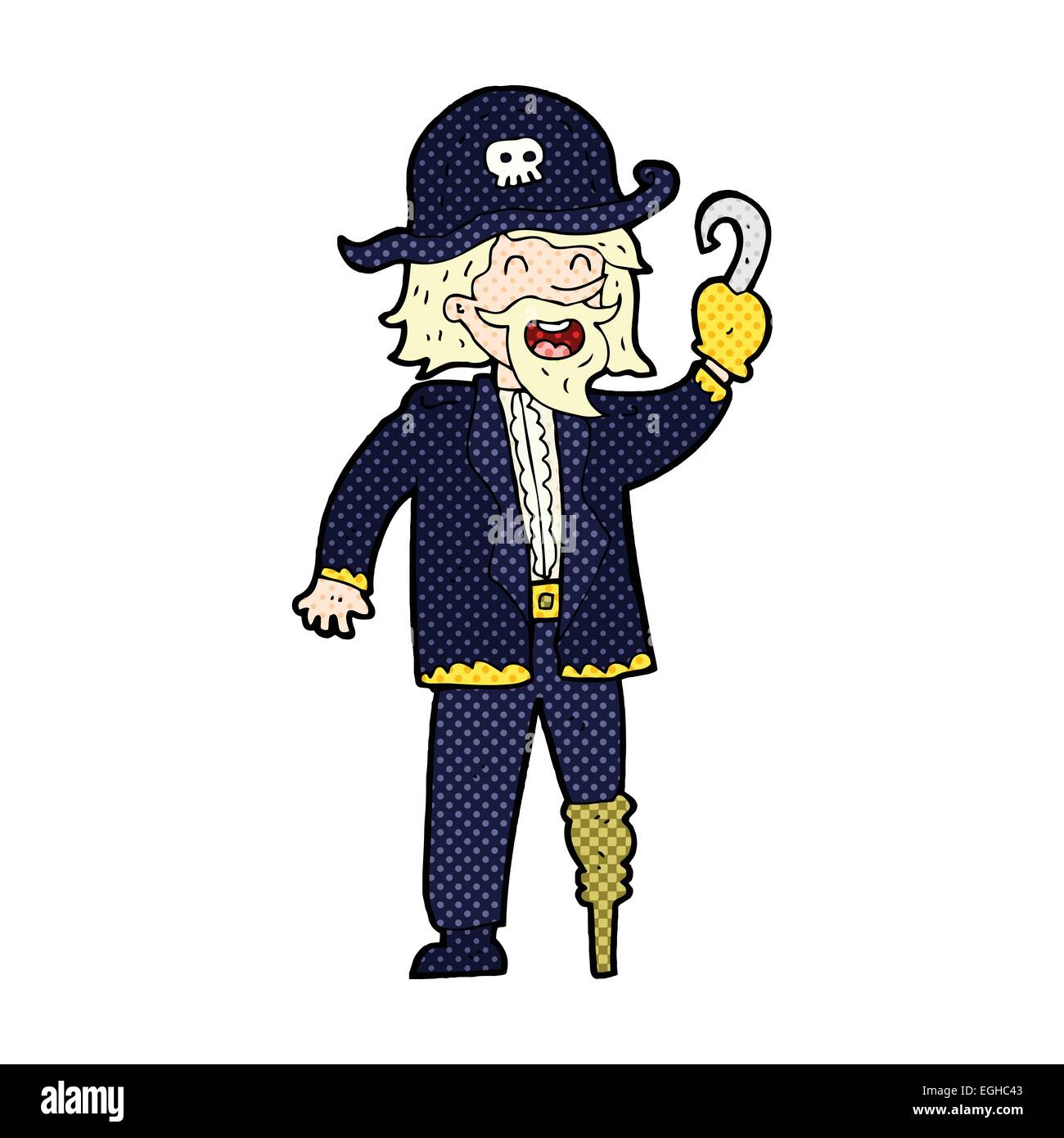 retro comic book style cartoon pirate captain Stock Vector Image & Art ...