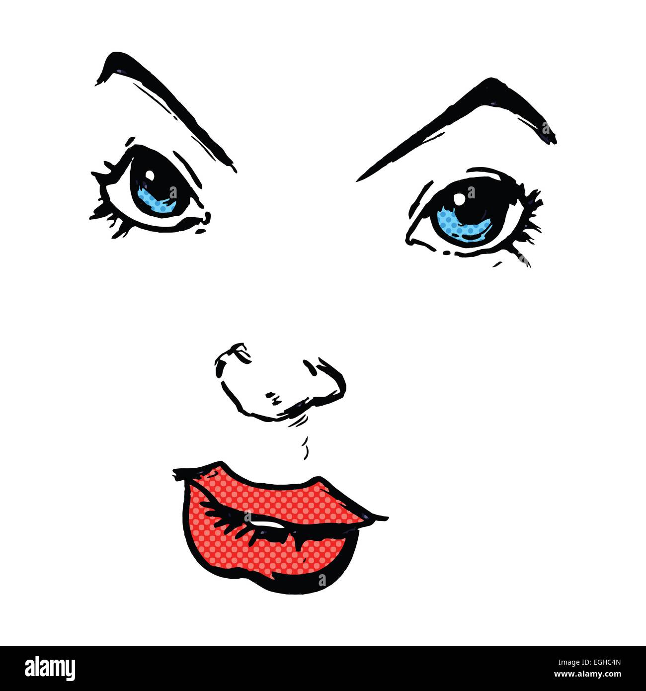 retro comic book style cartoon comic book face Stock Vector Image & Art ...