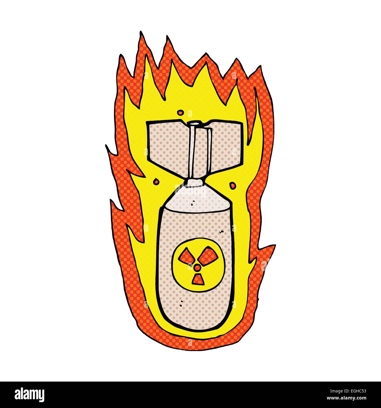 retro comic book style cartoon flaming bomb Stock Vector Image & Art ...