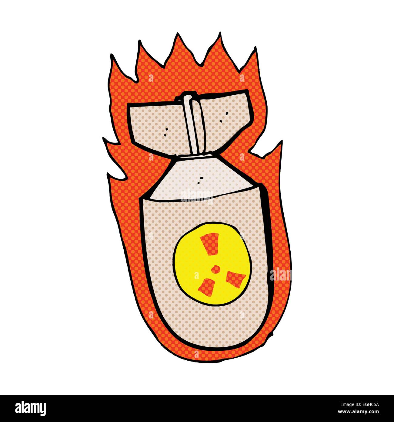 retro comic book style cartoon flaming bomb Stock Vector Image & Art ...