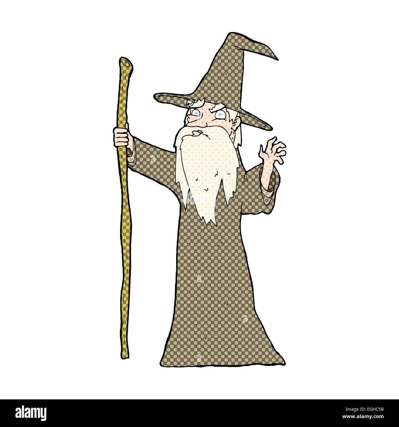 retro comic book style cartoon old wizard Stock Vector Image & Art - Alamy